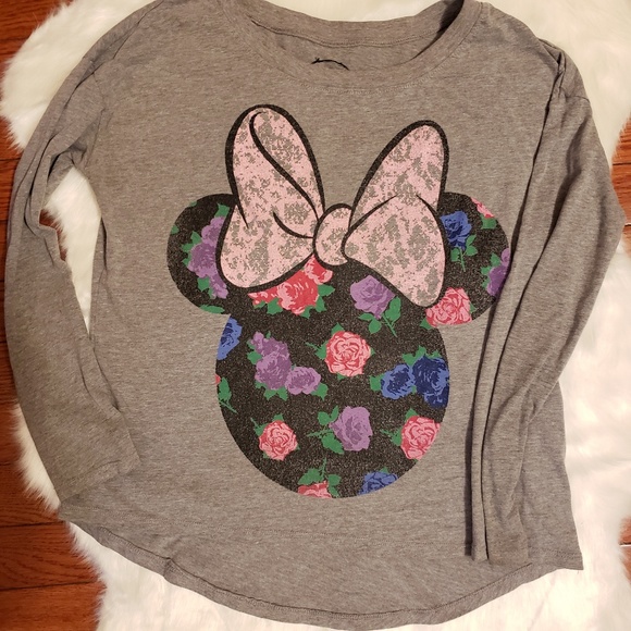 Disney | Tops | Disney Floral Minnie Mouse Tshirt | Poshmark
